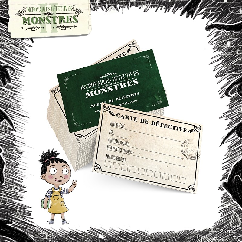 5 Cartes de Détective pour Incroyables Détectives de Monstres